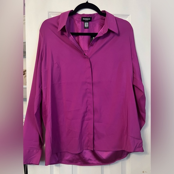 Express | Tops | Express Fuchsia Pink Portofino Button Down Shirt ...